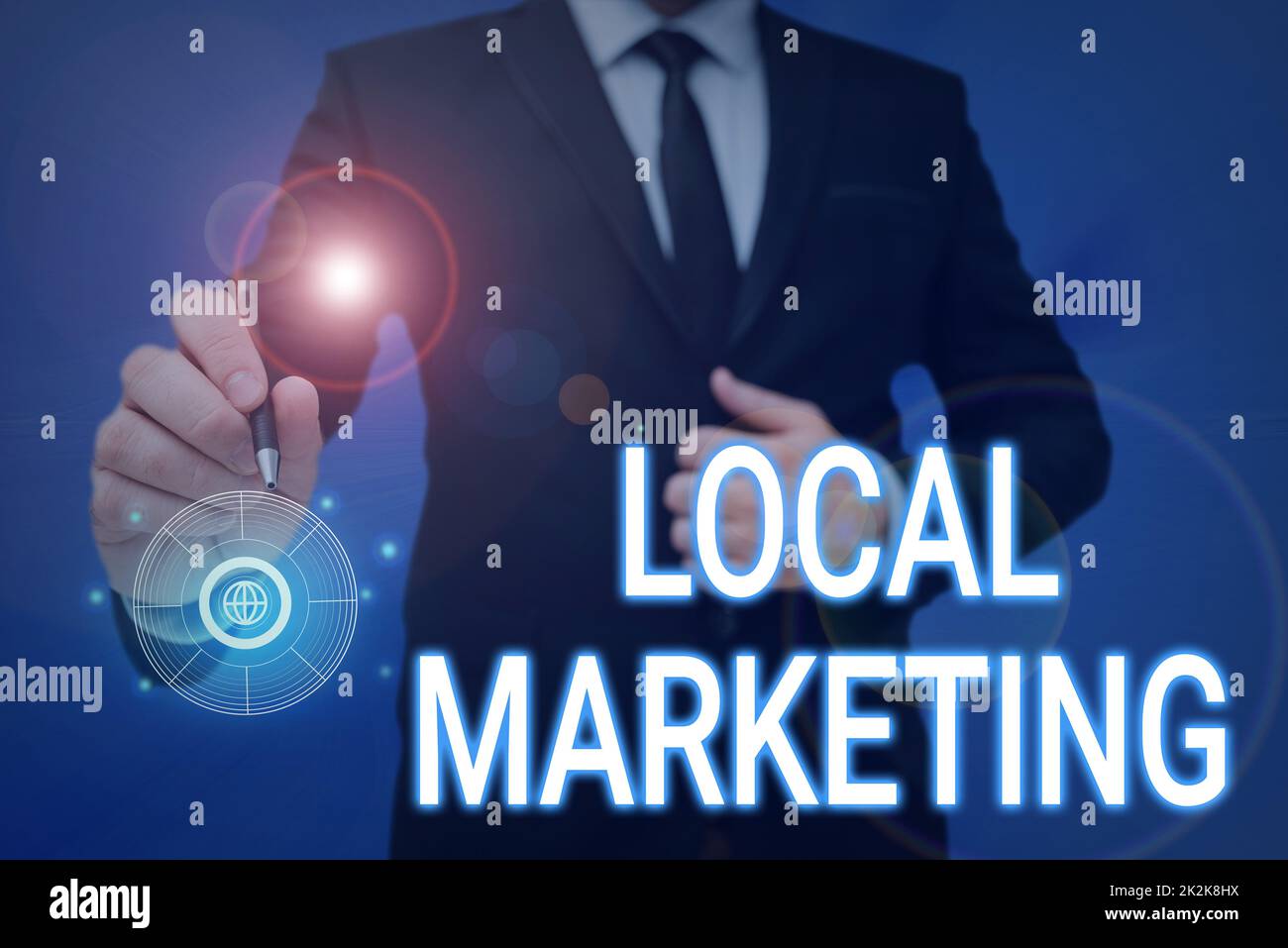 Schild mit der Aufschrift „Local Marketing“. Geschäftsvorstellung Ein ...