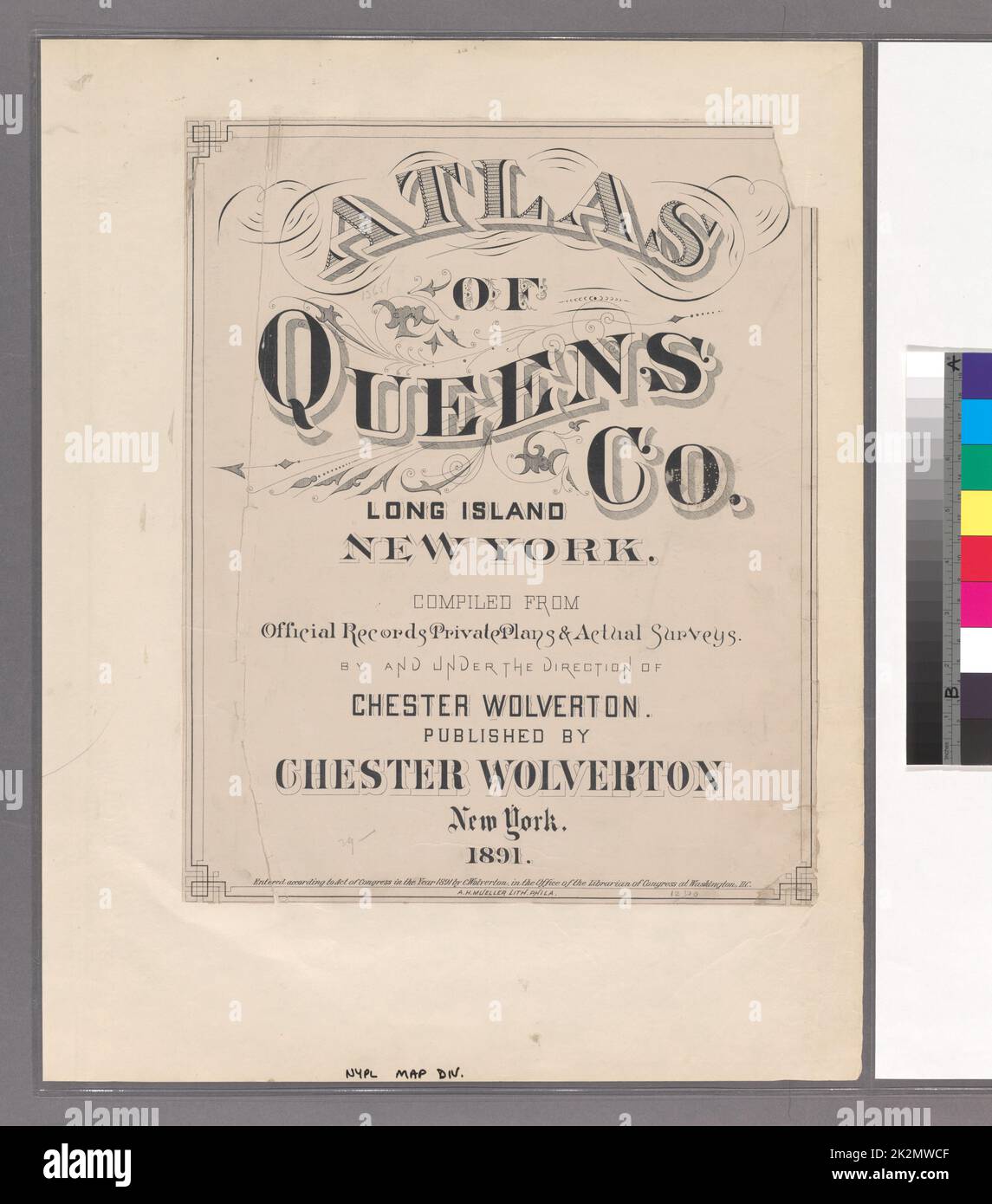 Kartografisch, Karten. 1891. Lionel Pincus und Prinzessin Firyal Map Division. Queens County ...