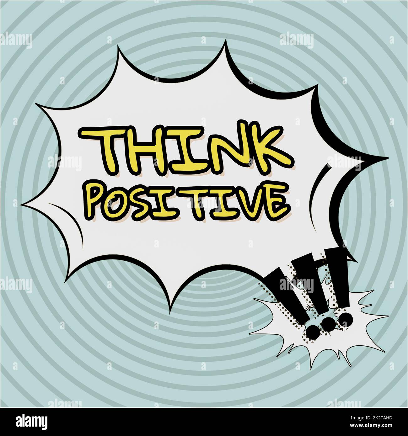 Textzeichen, das positive Denkweise zeigt die Tendenz, positiv oder ...