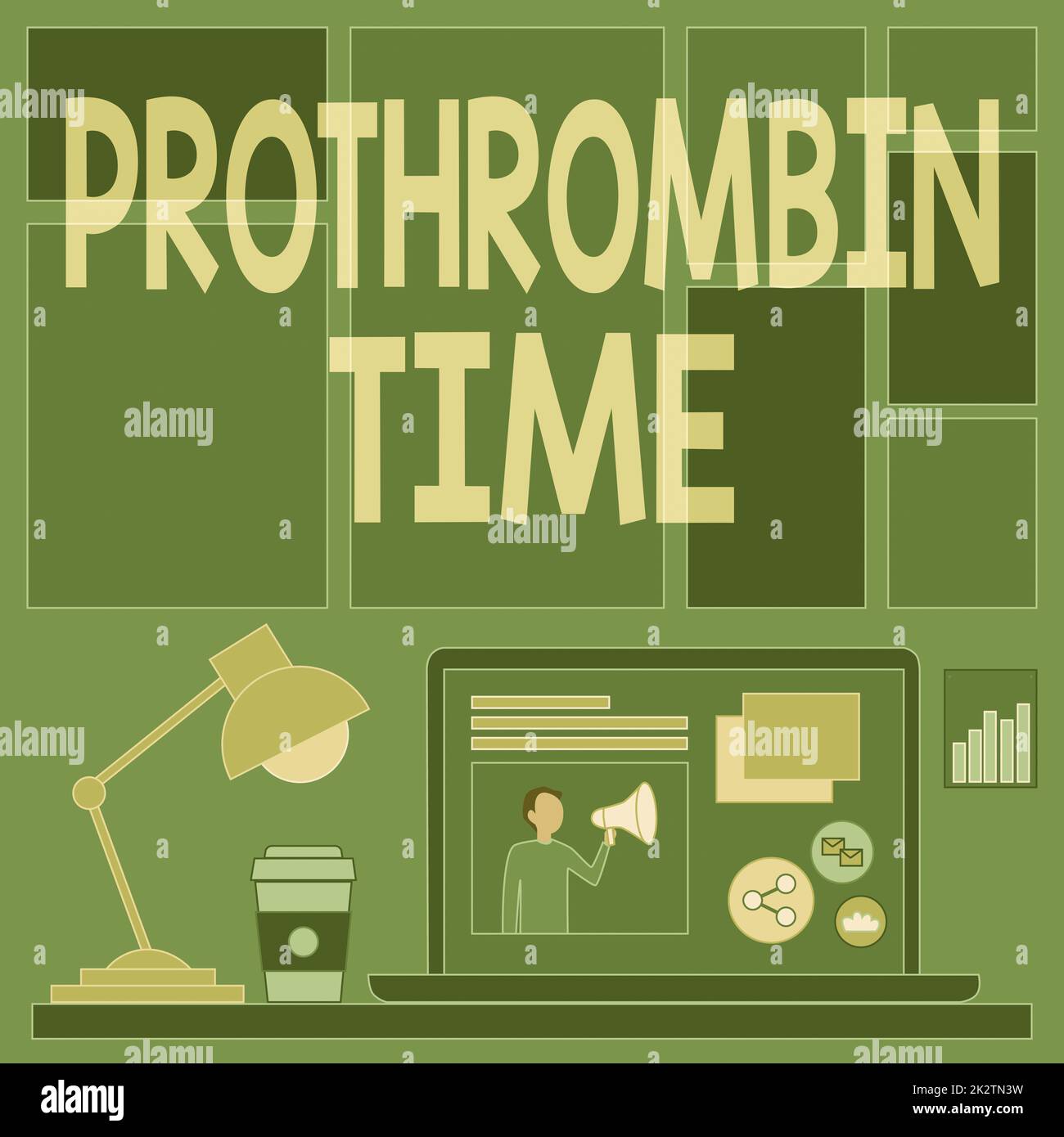Textzeichen zur Angabe der Prothrombinzeit. Geschäftskonzept Bewerten ...