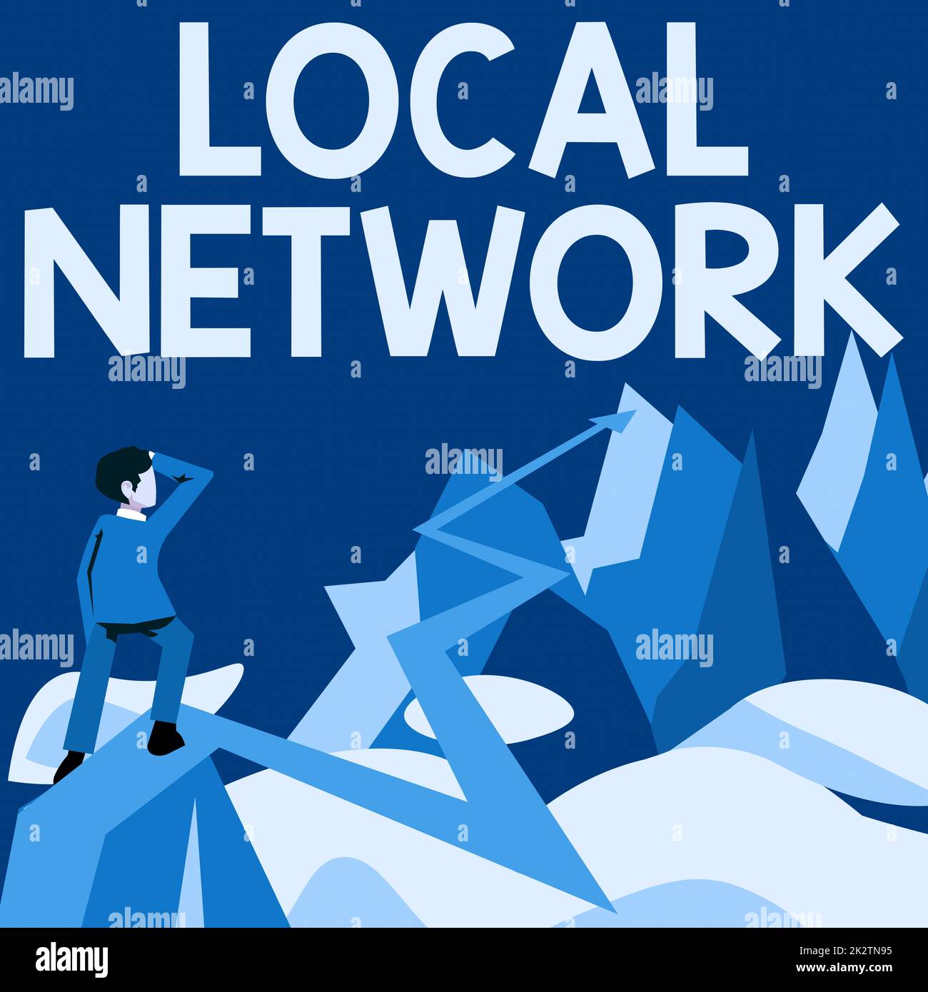 Textzeichen für lokales Netzwerk. Wort auf Intranet LAN Radio Waves DSL ...