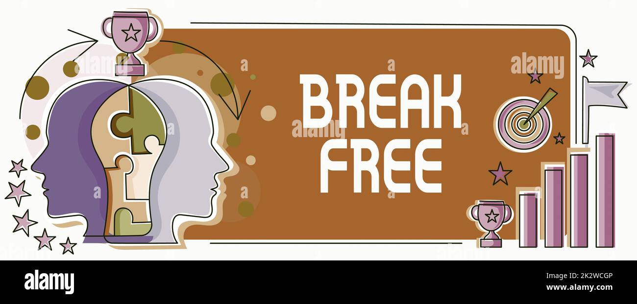 Textbeschriftung mit Break Free. Konzeptfoto eine andere Art, Erlösung ... Textbeschriftung mit Break Free. Konzeptfoto eine andere Art, Erlösung ...