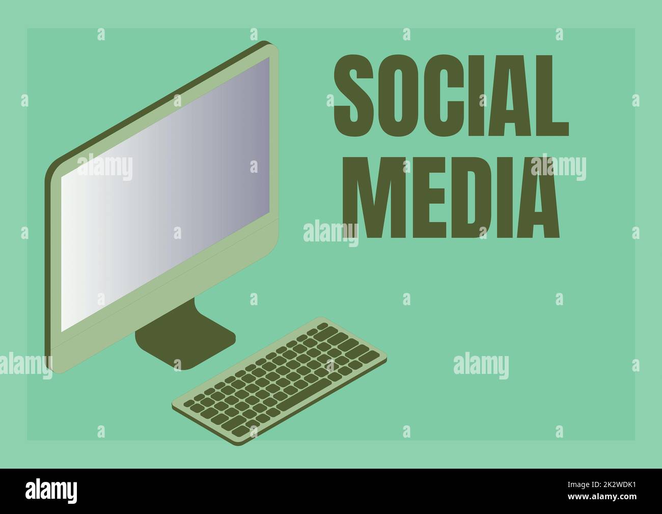 Textunterschrift für Social Media. Konzept bedeutet Online ...