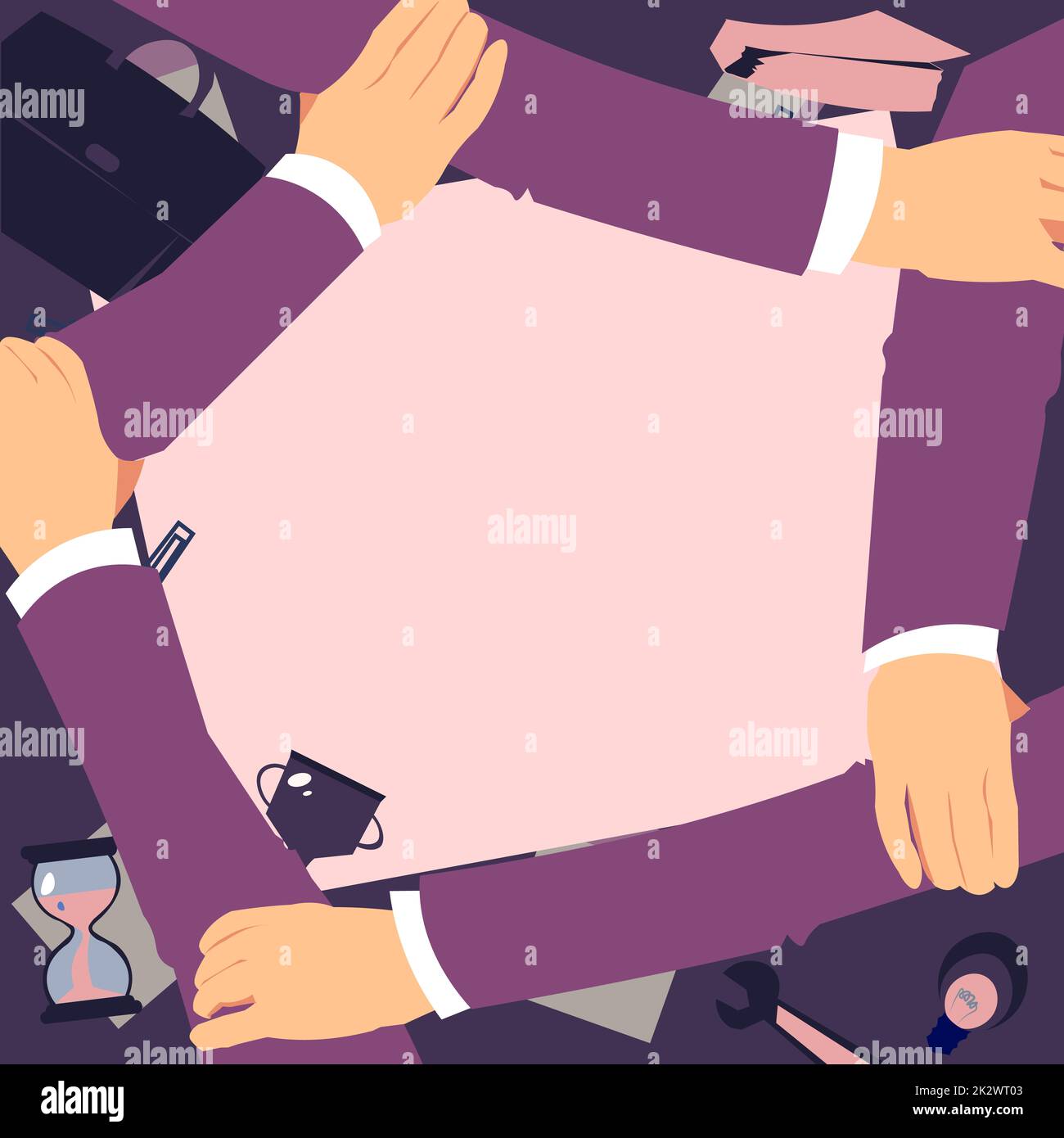 Vier Hände, Die Den Arm Zusammenhalten Und Das Verbindungssymbol Zeigen ...