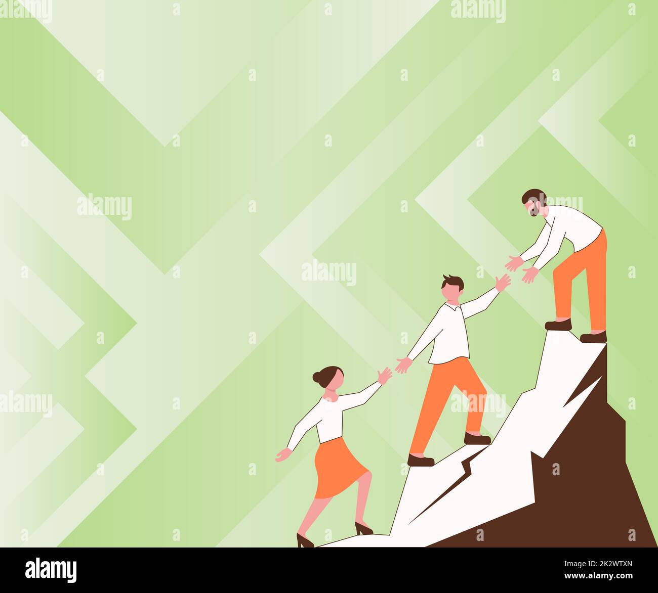 Die Kollegen, Die Auf Den Berg Klettern Und Erfolg Haben, Präsentieren ...