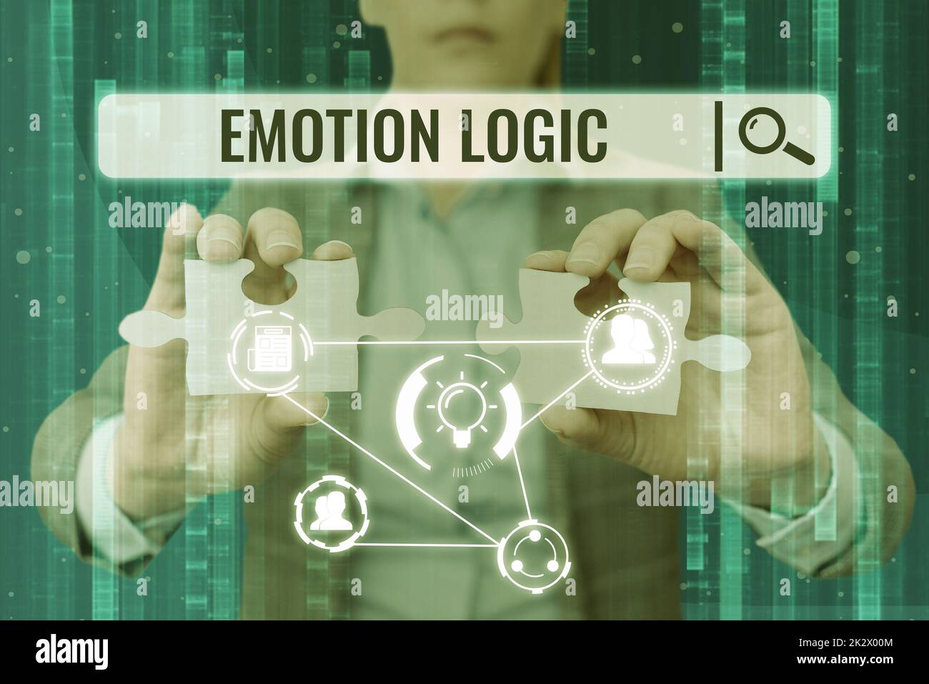Konzeptionelle Darstellung Emotion Logic, Wort geschrieben auf Herz ... Konzeptionelle Darstellung Emotion Logic, Wort geschrieben auf Herz ...
