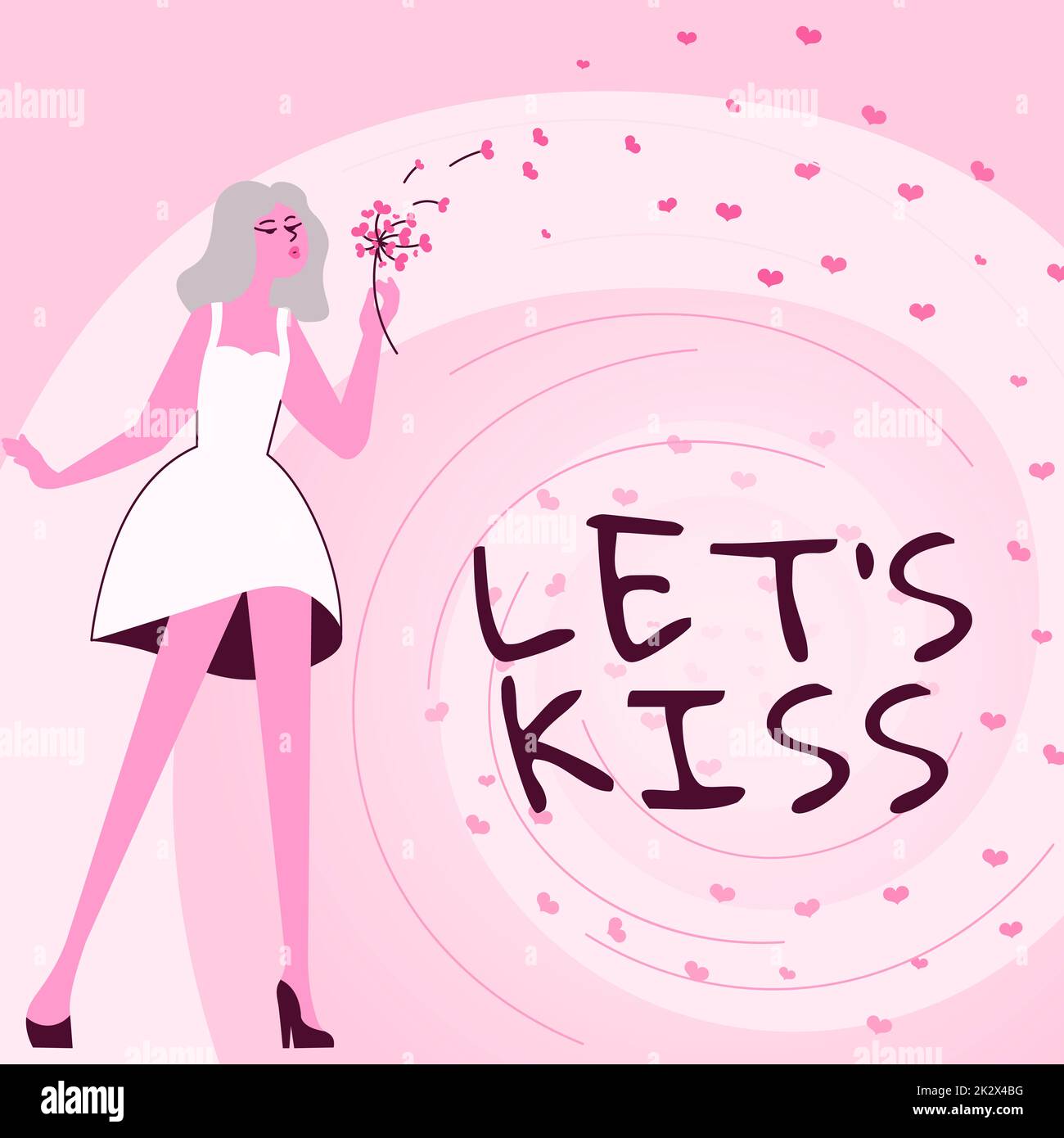 Inspiration zeigt Zeichen LÄSST KISS, Wort geschrieben auf Zeichen der ...