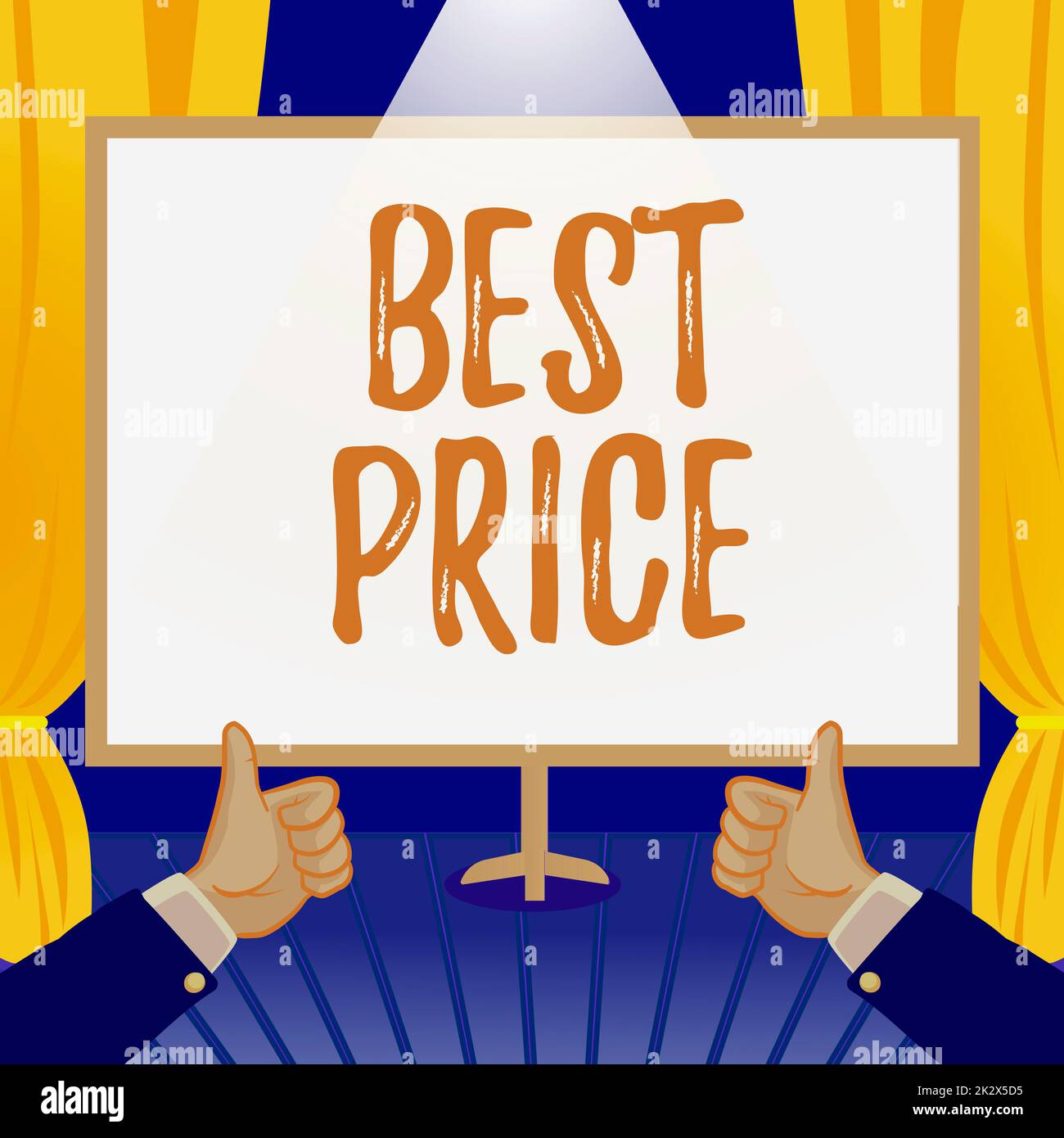 Inspiration mit Schild „Bester Preis“. Geschäftsidee Käufer oder ...