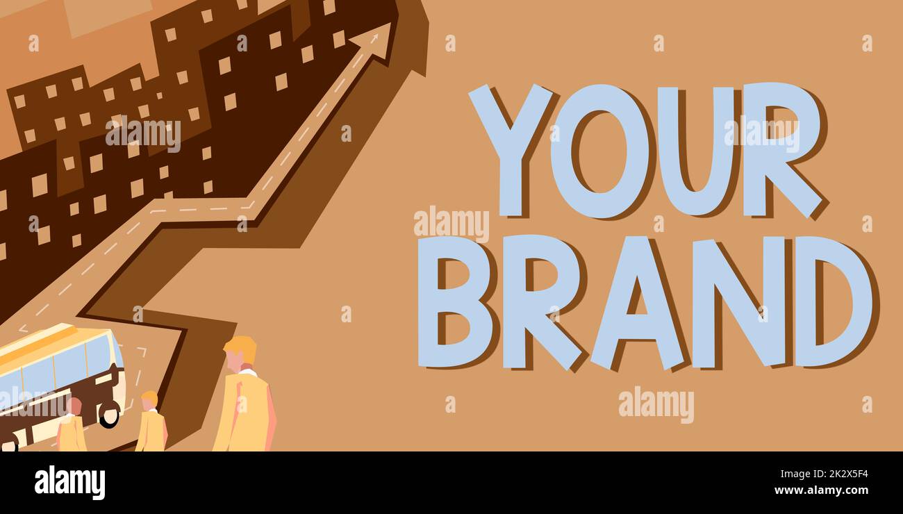 Handschriftlicher Text Ihre Marke. Geschäftskonzept Ein Name jeder Art ...