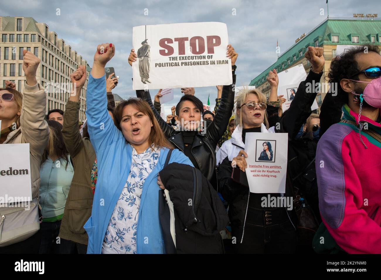 Berlin, Deutschland. 23. September 2022. Protest in Berlin am Pariser ...