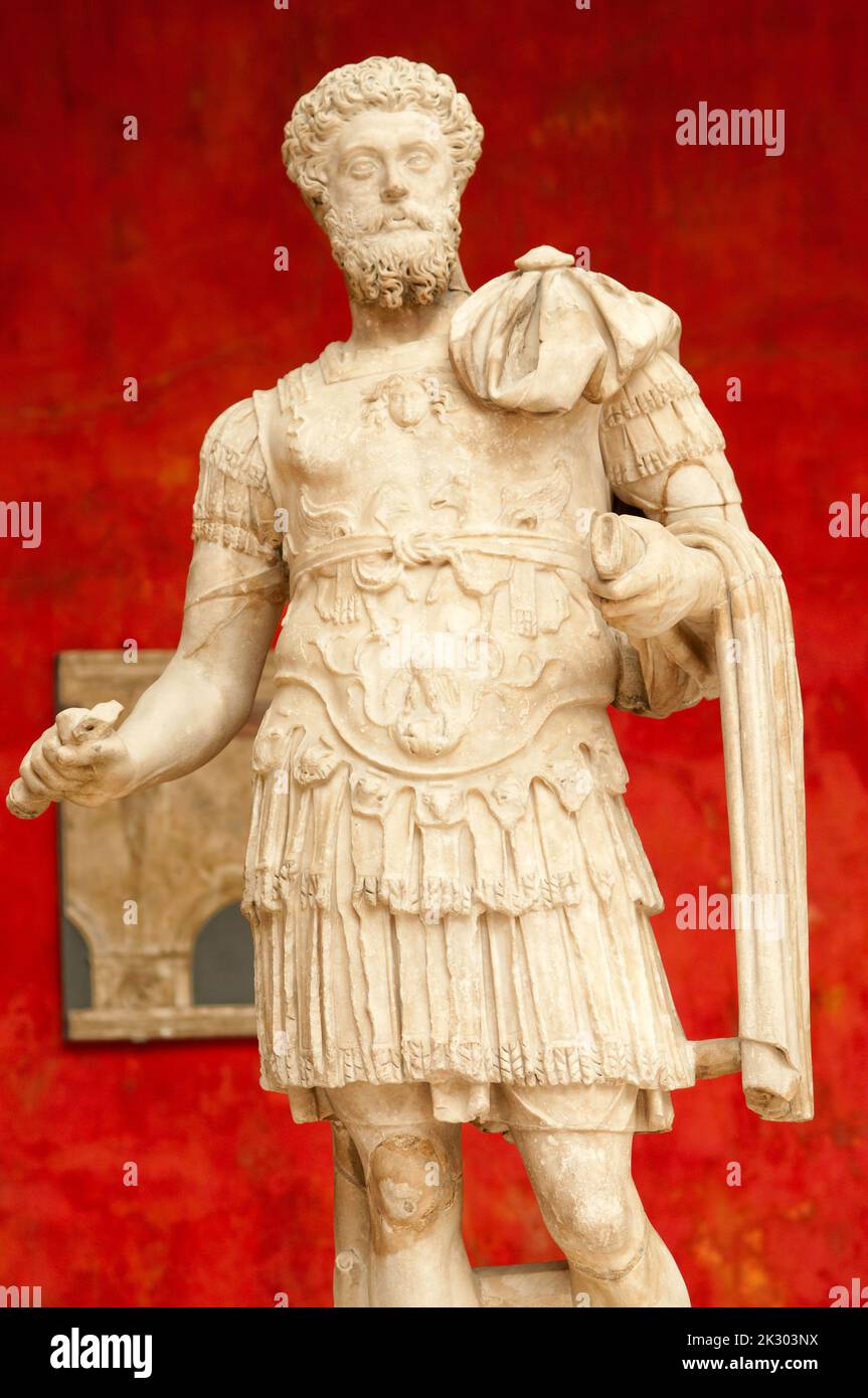 Statue des Kaiser Marcus Aurelius, ausgestellt im Glypotek Kunstmuseum ...