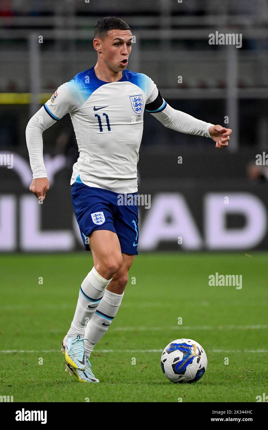 Phil Foden aus England in Aktion während der UEFA Nations League Ein ...