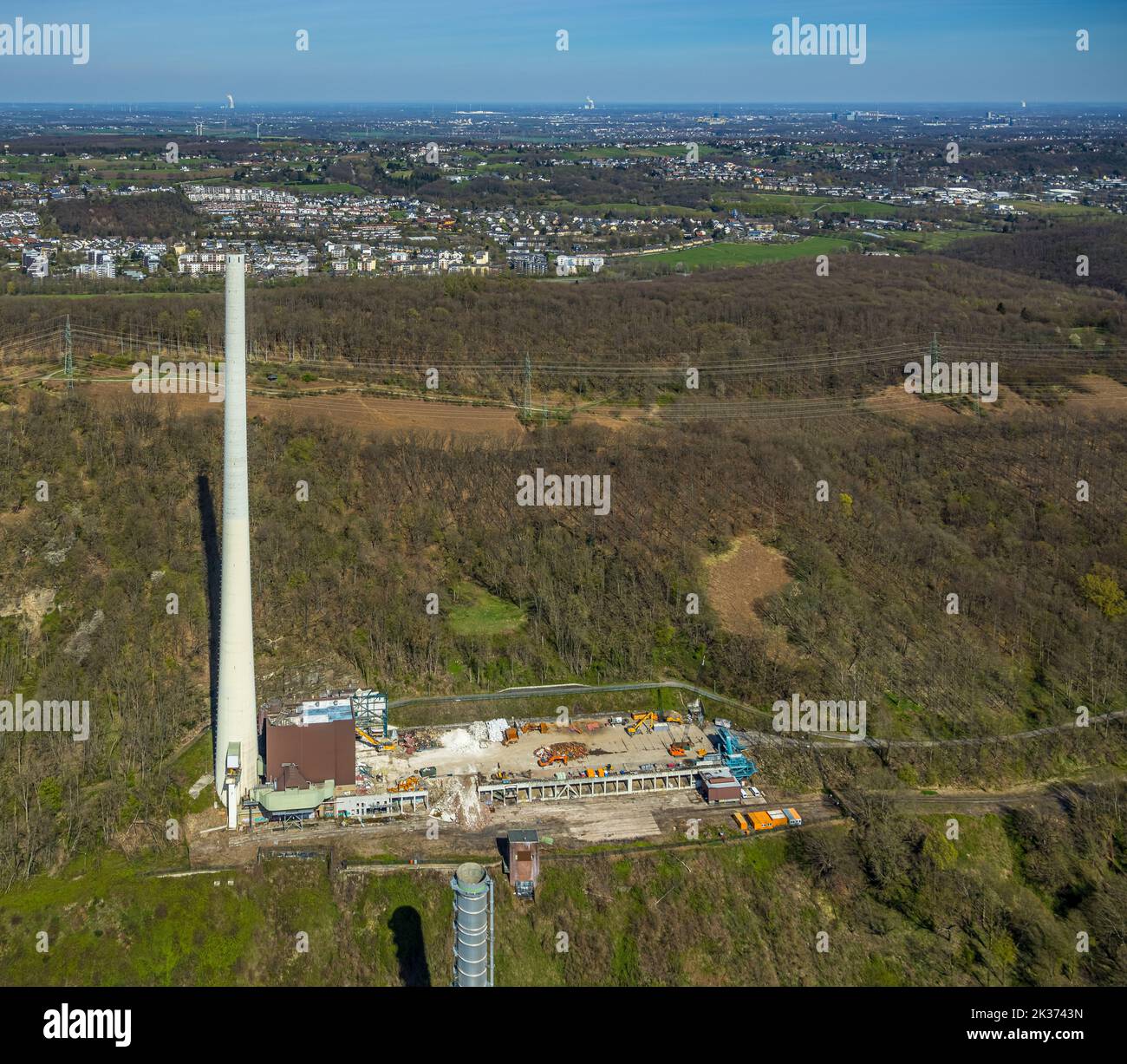 Luftaufnahme, Kraftwerk Cuno mit Abbrucharbeiten, Herdecke, Ruhrgebiet, Nordrhein-Westfalen ...