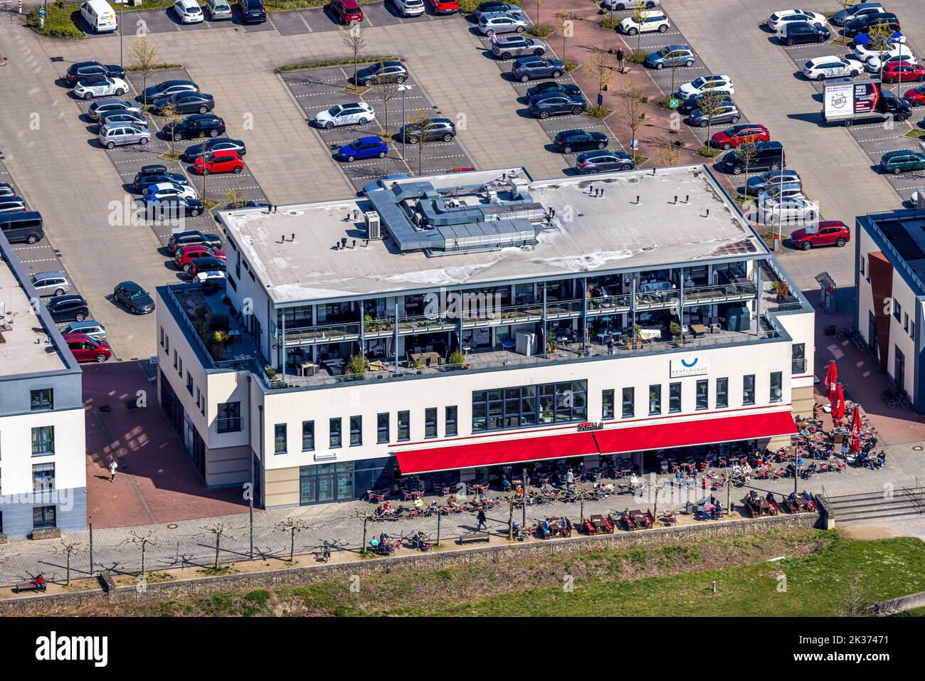 Luftaufnahme, Cafe Extrablatt mit Restaurant im Ruhrgebiet, Herdecke ...