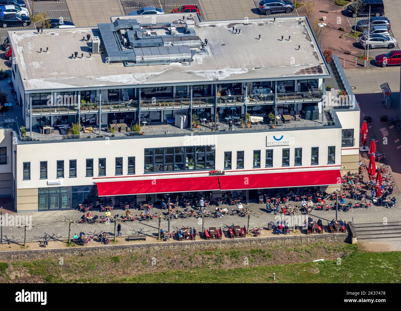 Luftaufnahme, Cafe Extrablatt mit Restaurant im Ruhrgebiet, Herdecke ...