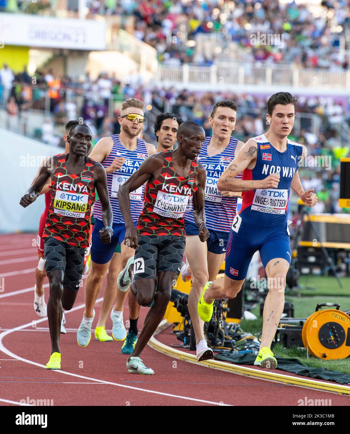 Abel Kipsang, Timothy Cheruiyot, Jakob Iingebrigtsen im Finale der ...