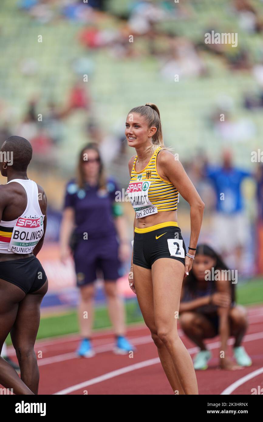 Alica Schmidt nimmt an den 400 Metern der Leichtathletik ...