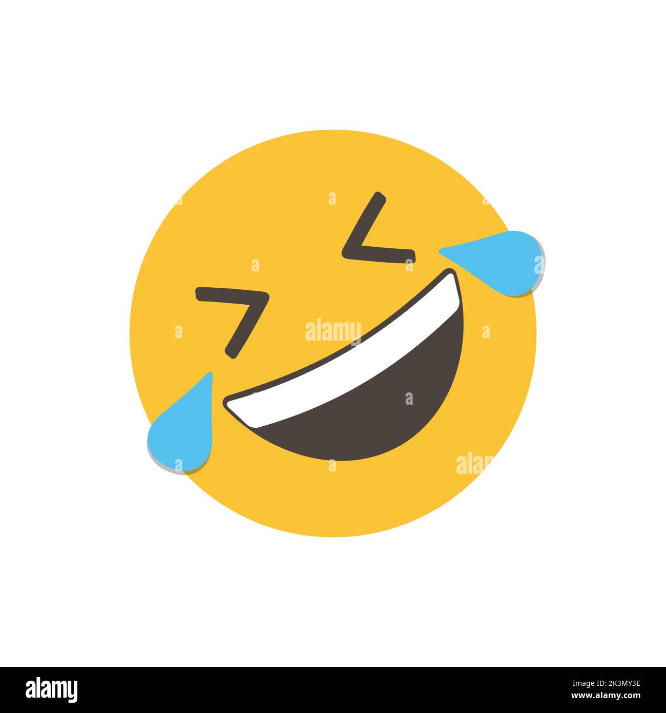 Rollen auf dem Boden lachend. Lustige gelbe Emoticon. Lächelnde ...