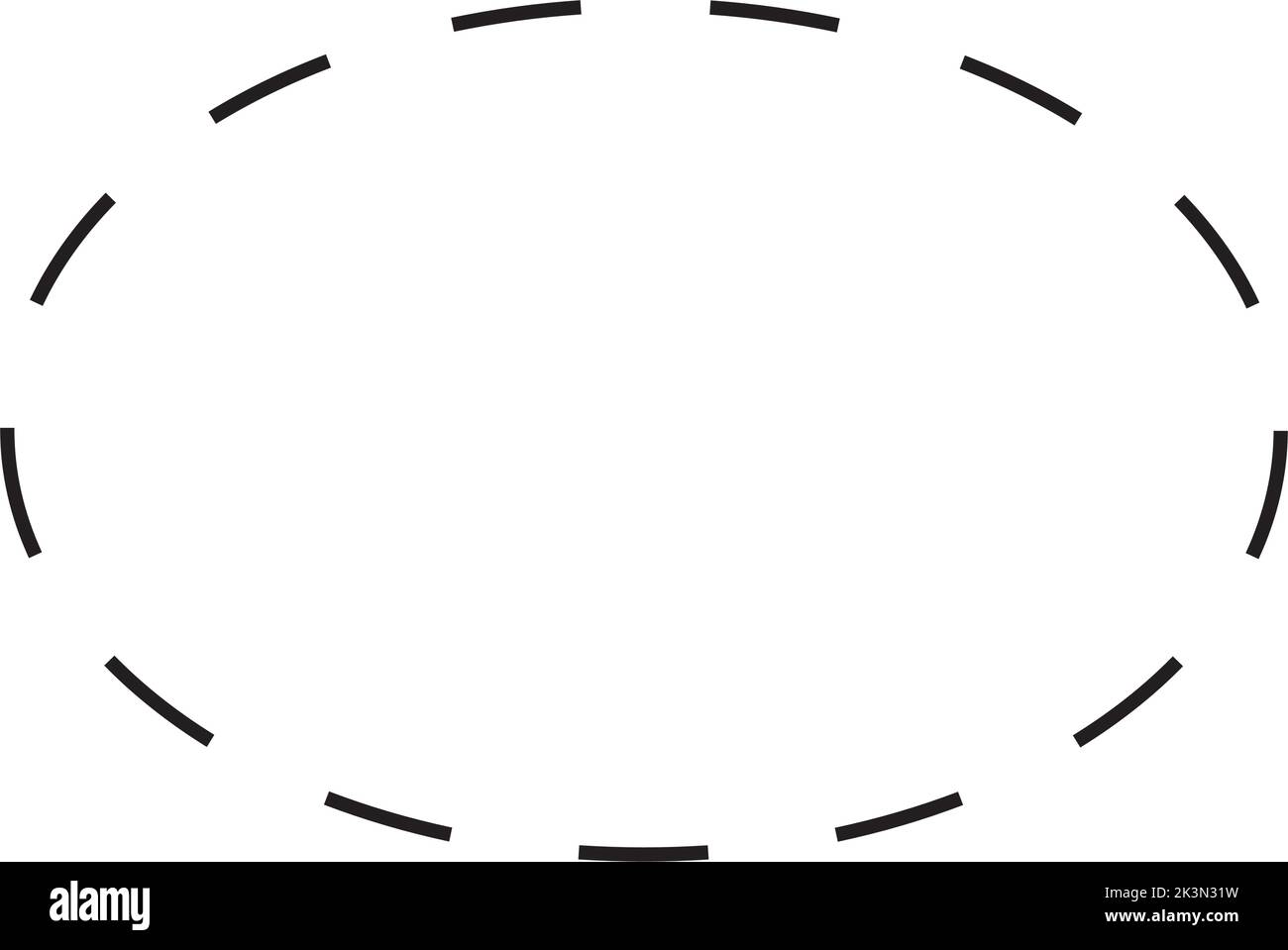 Ellipse Symbol gestrichelte Form Vektor-Symbol für kreatives ...