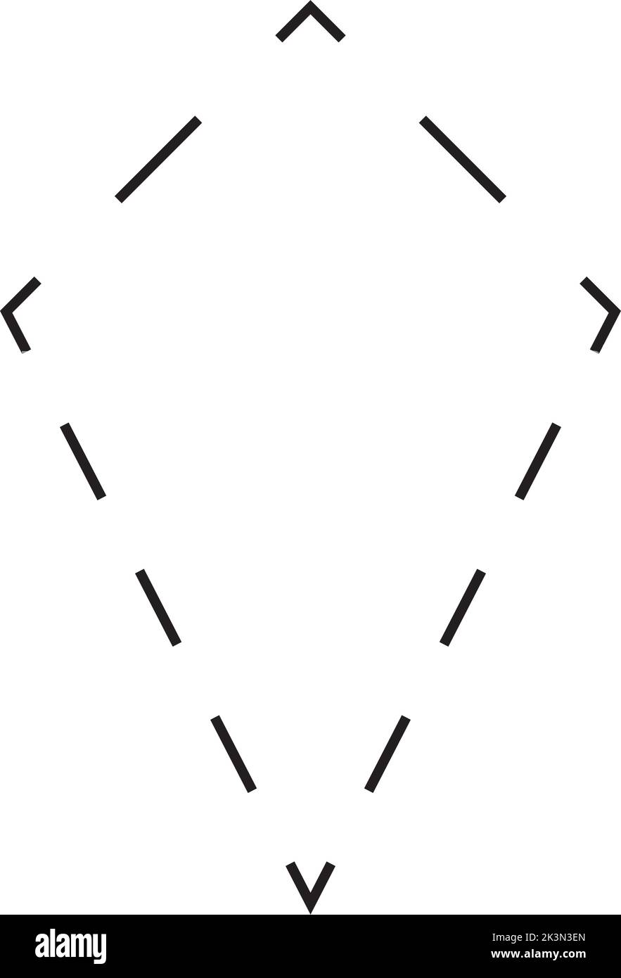Drachen-Form gestrichelte Symbol Vektor-Symbol für kreative Grafik ...