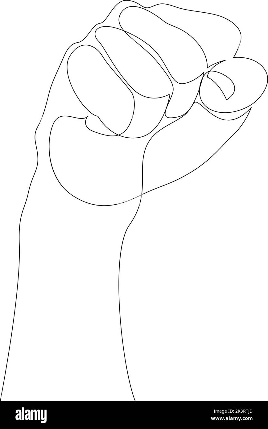 Kontinuierliche eine Linie Zeichnung der Faust Hand. Vektorgrafik Stock ...