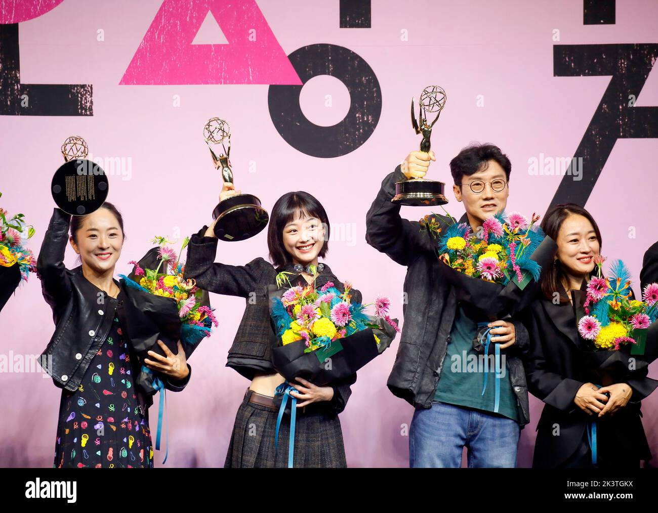 (L-R) Chae Kyoung-Sun, Lee Yoo-Mi, Hwang Dong-Hyuk und Kim Ji-Yeon, 16 ...