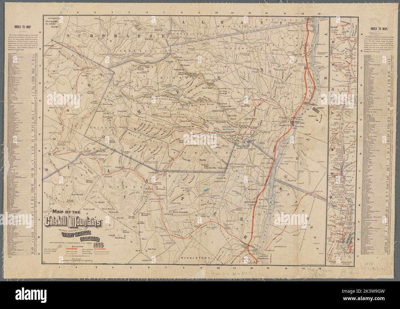 Karte der Catskill Mountains: Speziell für die West Shore Railroad ...