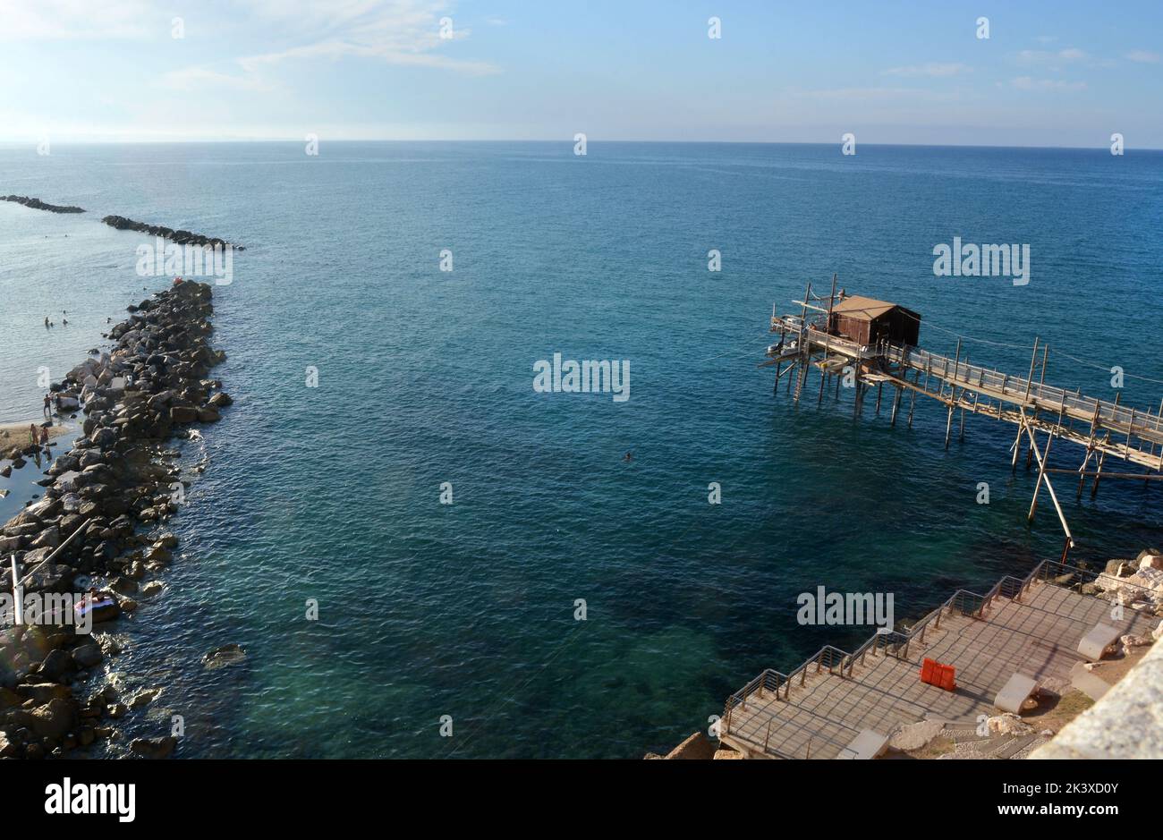 Termoli, Molise, Italien -08-29-2022- Trabucco ist das traditionelle ...