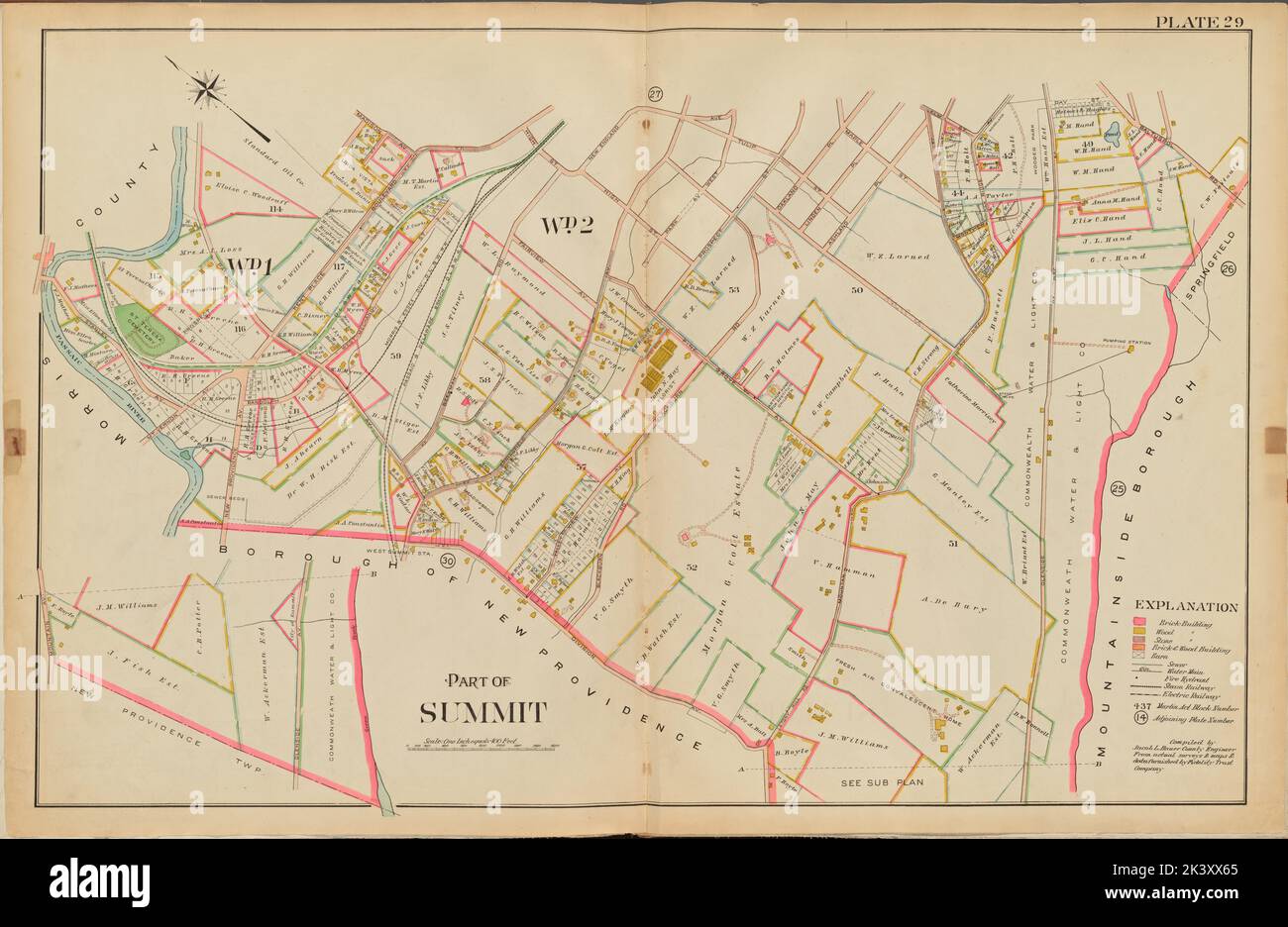 Union County, doppelseitiges Schild Nr. 29 Karte eines Teils des ...