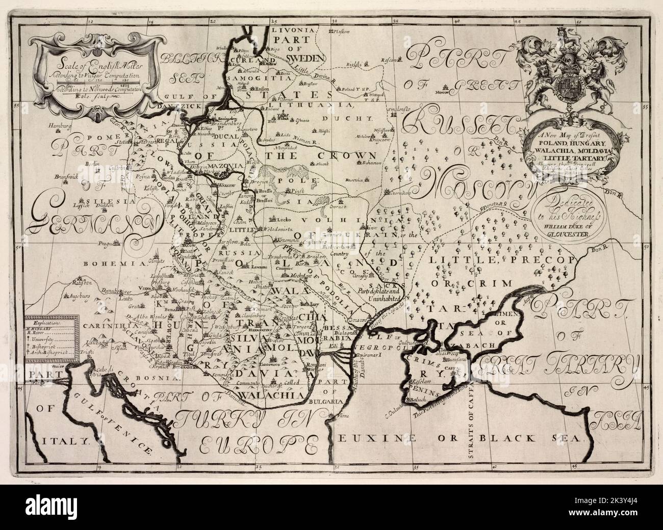 Eine neue Karte von Polen, Ungarn, Walachei, Moldawien, Little Tartary ...