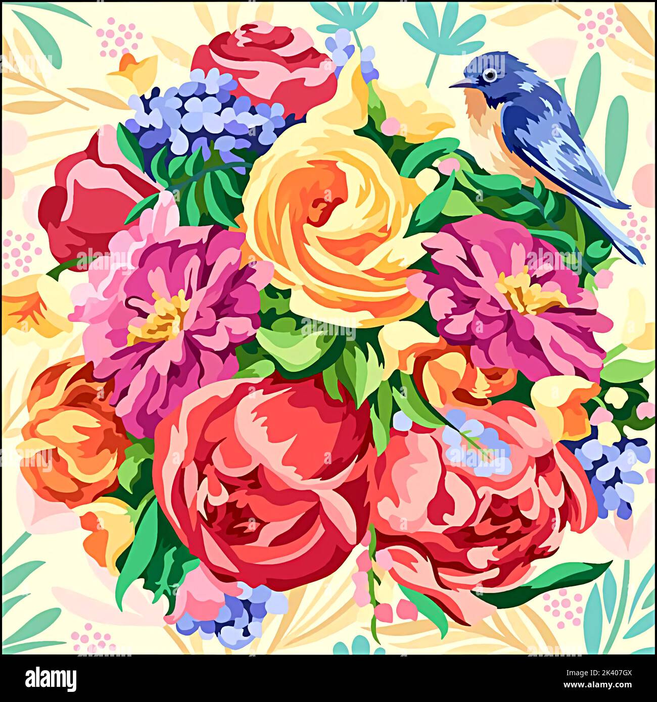 Vogel und blumenmalerei -Fotos und -Bildmaterial in hoher Auflösung – Alamy