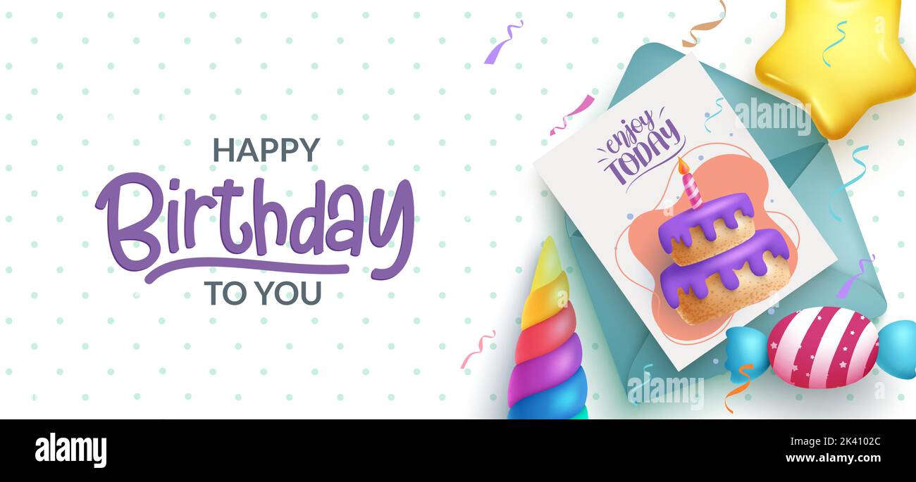 Geburtstagskarte Vektor Hintergrund Design. Happy Birthday Gruß Text ...