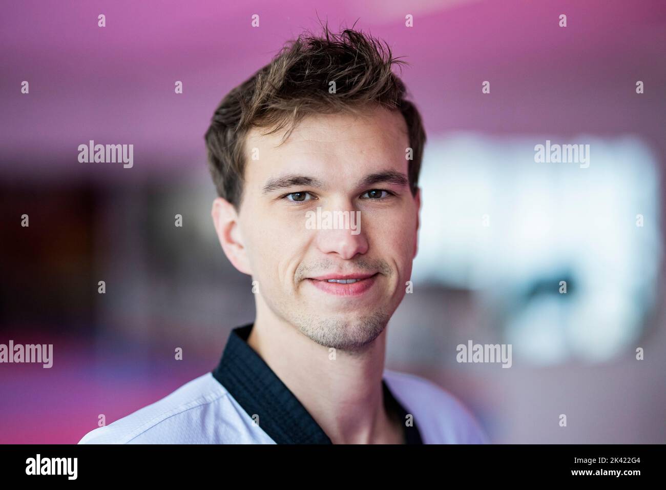 Stuttgart, Deutschland. 29. September 2022. Taekwondo-Weltmeister Alexander Bachmann trainiert ...