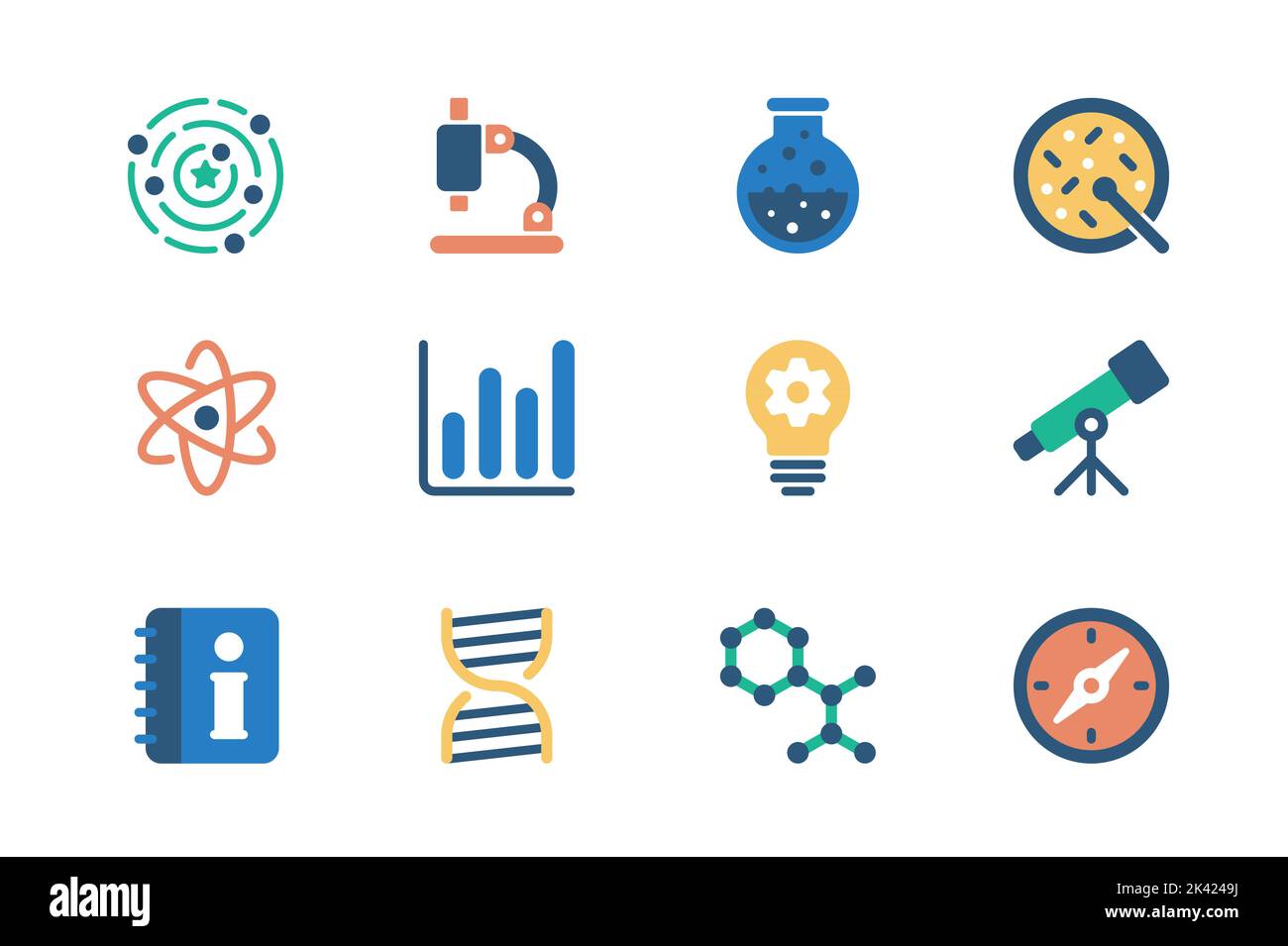 Science-Konzept von Web-Icons in einfachen flachen Design gesetzt ...