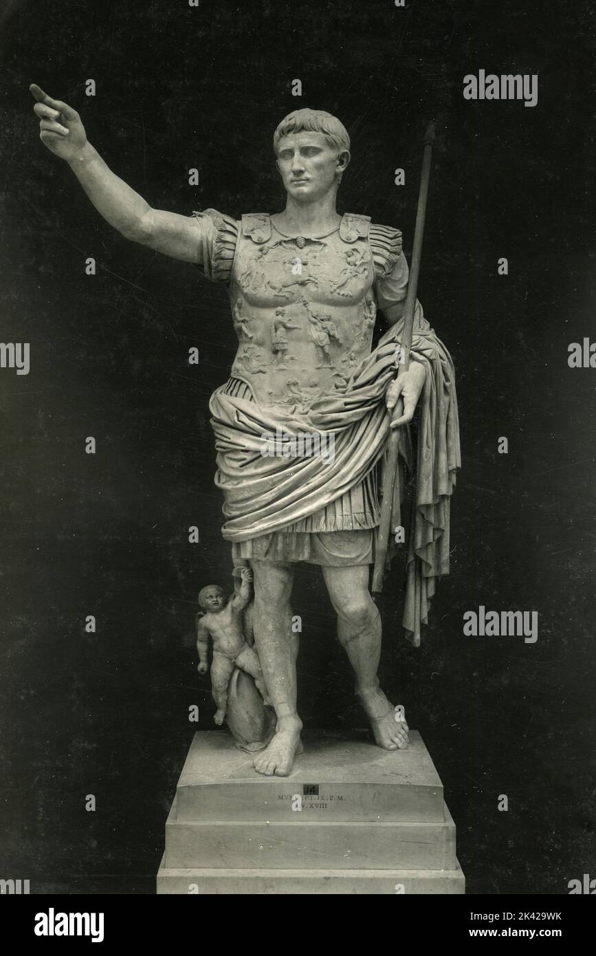Augustus von Prima Porta, Porträt-Statue des römischen Kaiser Augustus ...