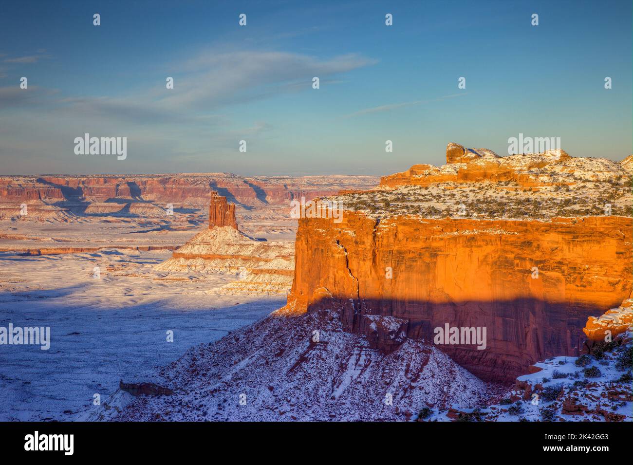 Winterblick auf Green River Basin, Candlestick Tower und Green River ...