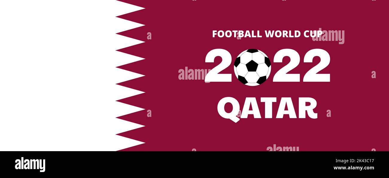 Fußball WM 2022 Katar Banner. Fußball-Weltmeisterschaft 2022 in Katar ...
