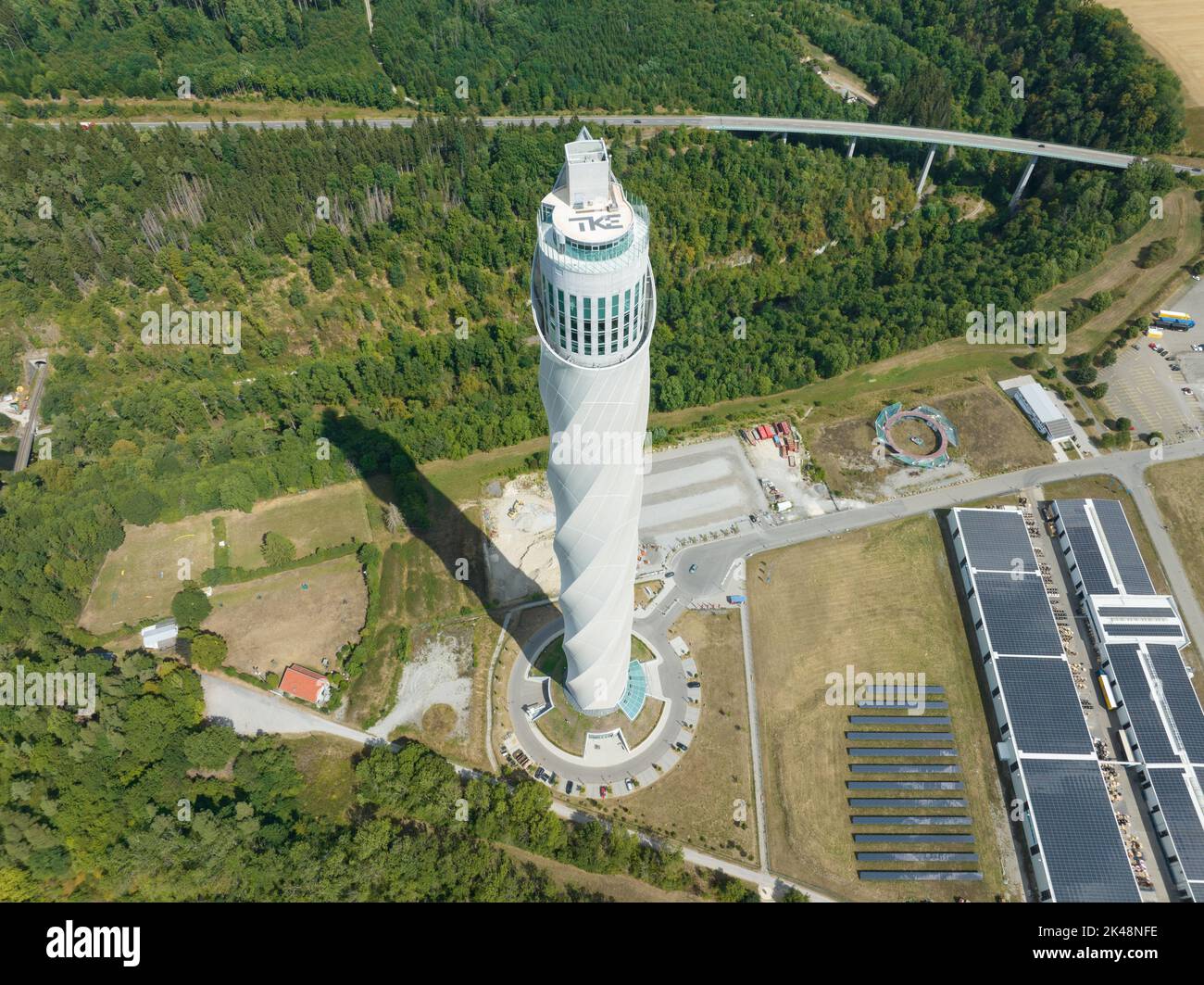 Rottweil, 15.. August 2022, Deutschland. Der TK Elevator Test Tower ist ...