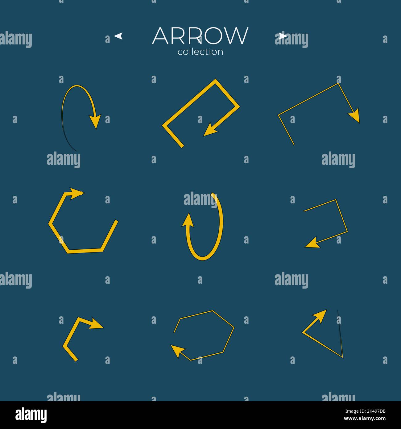 Vektorpfeilsymbole. Farbenfroher Comic-Pfeil. Mit elegantem Stil ...