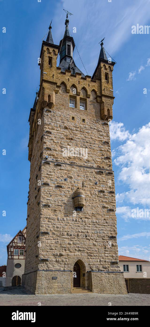 Blauer Turm, erbaut 1200 und Wahrzeichen von Bad Wimpfen, Neckartal ...