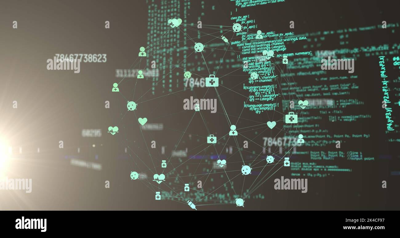 Bild des Globus des Netzwerks von Verbindungen mit Symbolen und ...