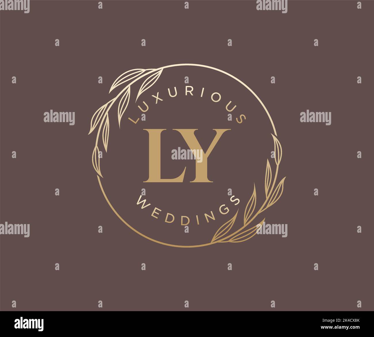 LY Initials Letter Hochzeit Monogramm Logos Vorlage, handgezeichnete ...