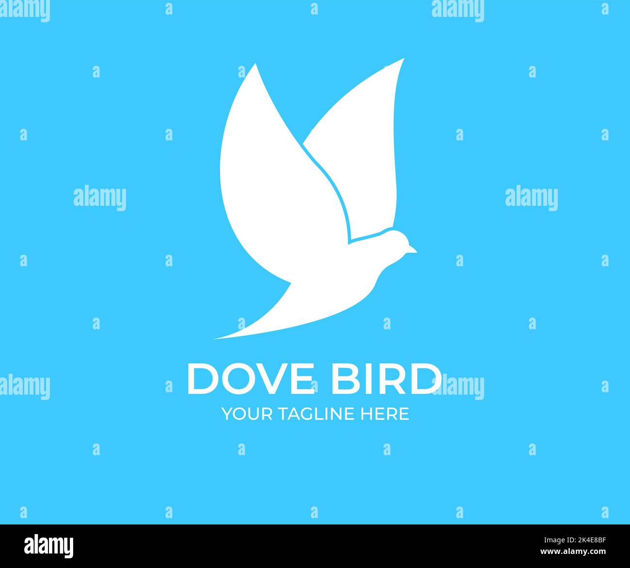 Vogelflügel, „Dove“, „Flying Dove“-Logo. Fliegender Vogel - Taube oder ...