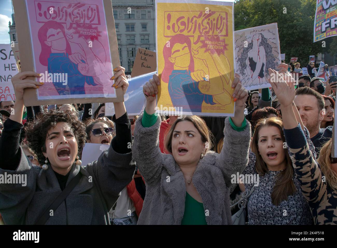 Frau, Leben, Freiheit“: Der Londoner Protest gegen den Iran zieht ...