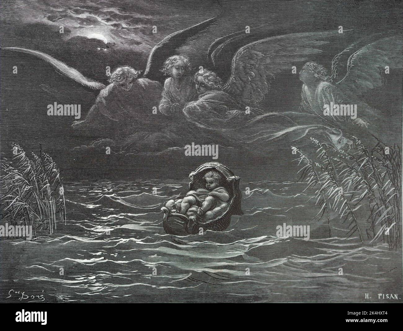 Die Suspension von Muse. Illustration von Gustave Dore aus der dritten ...