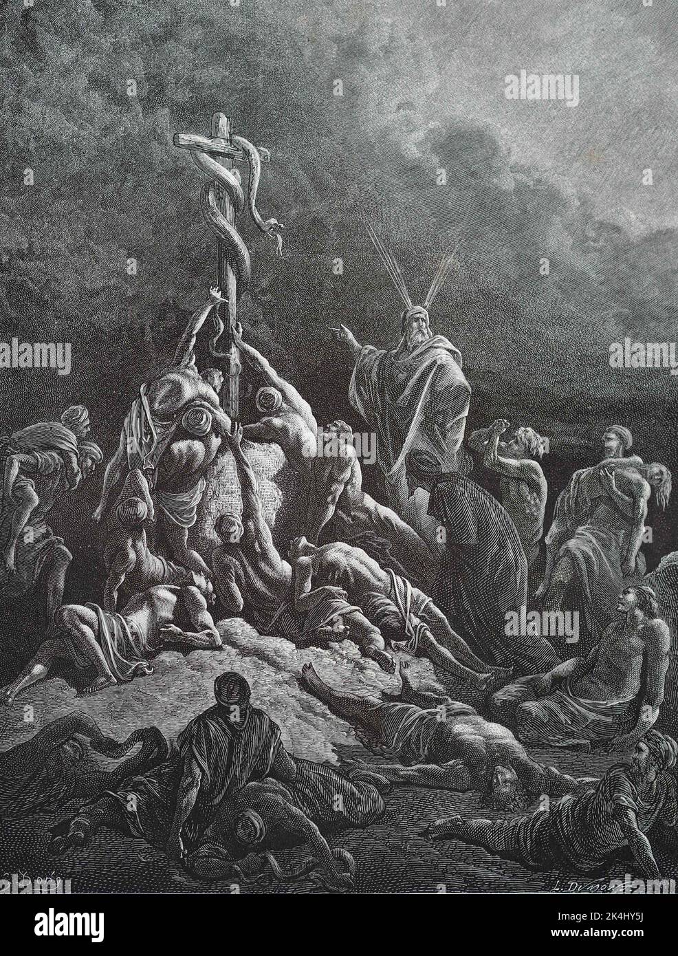 Die Dreiste Schlange. Illustration von Gustave Dore aus der dritten ...