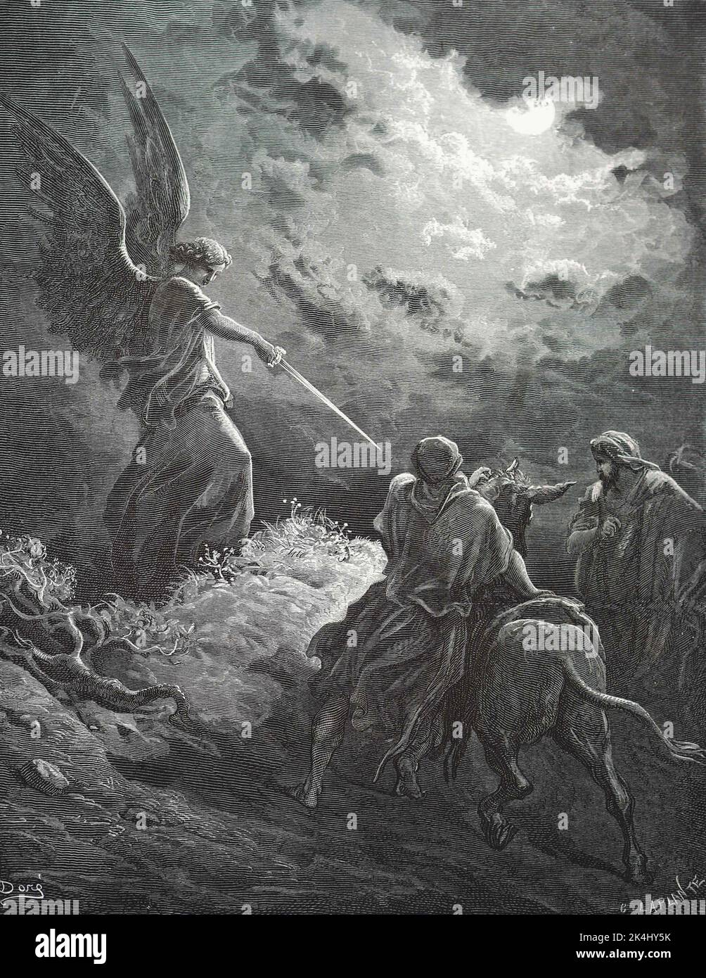 Balaams Esel. Illustration von Gustave Dore aus der dritten Ausgabe der ...