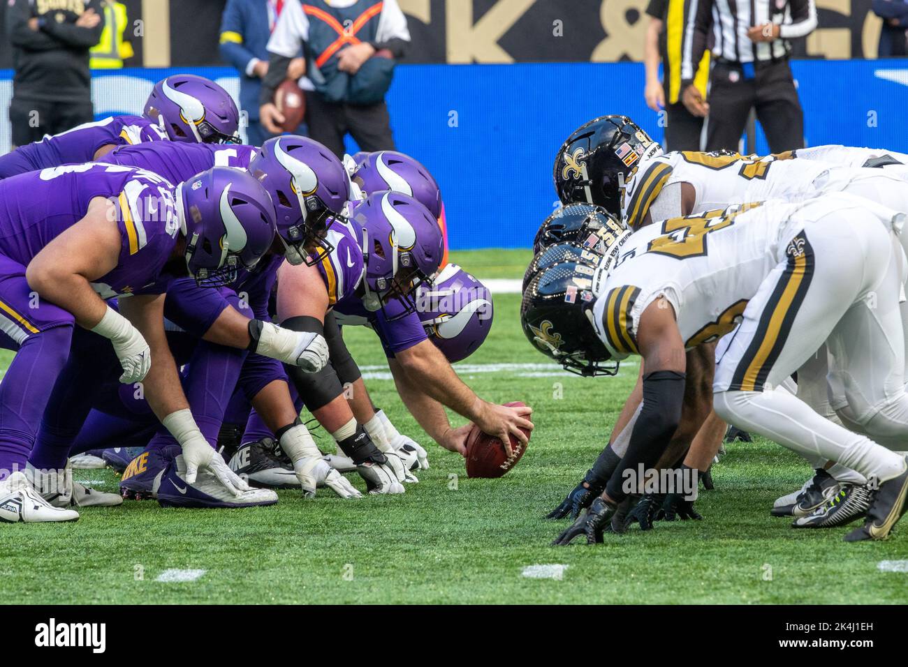 London, Großbritannien. 02. Oktober 2022. Scrimmage-Ansicht während des ...