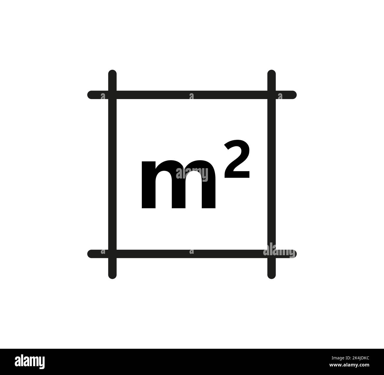 Quadratmetersymbol. m2 Zeichen. Flache Fläche in Quadratmetern. Symbol ...