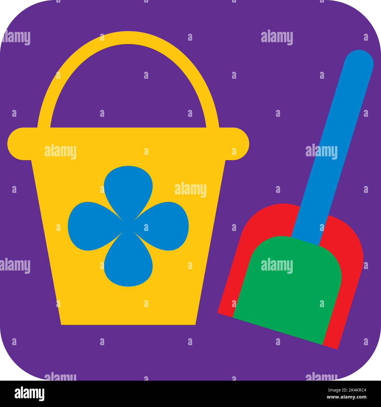 Kind mit eimer Stock-Vektorgrafiken kaufen - Alamy